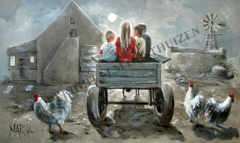 Nag plaas toneel | A4 Paper Print - House Of Maria ZA