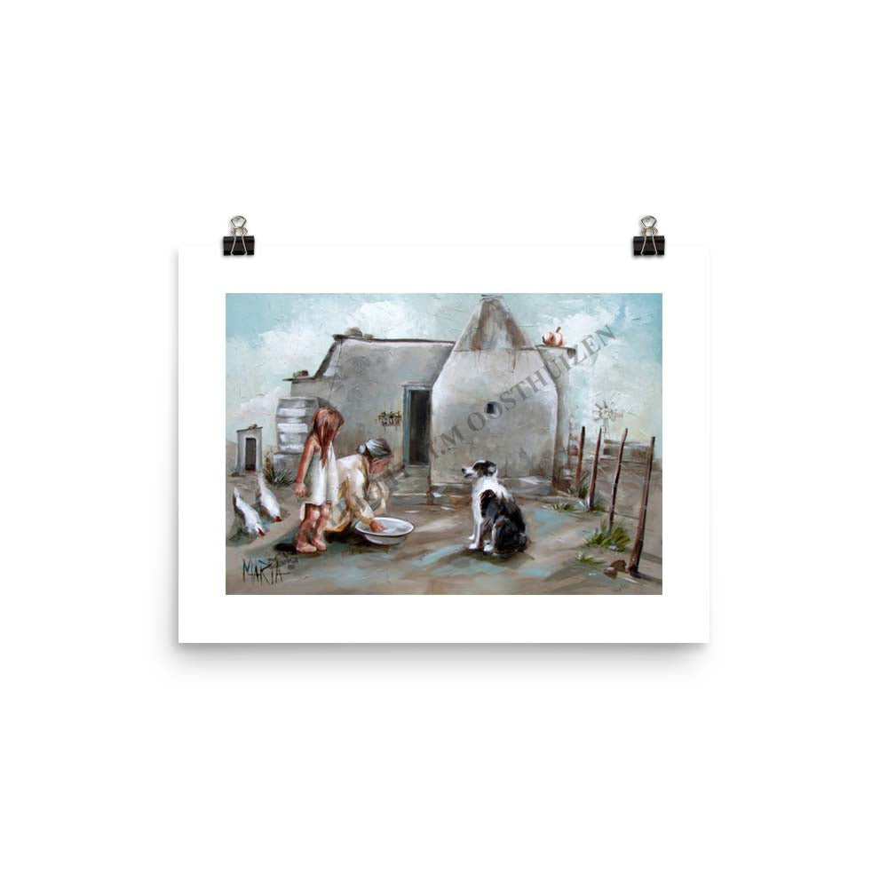 Plaas Toneel met Hond | A3 Paper Print - House Of Maria ZA